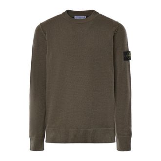 Stone Island Rundhals-Pullover mit Zopfmuster-Details - - Knitwear - Herren - Gr&uuml;n - XL