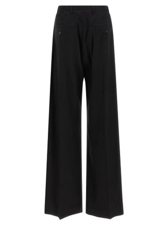 Rick Owens Wool Blend Wide-Leg Trousers - Black