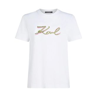 Karl Lagerfeld Femme, Tops, Blanc, Taille: 42 FR T-shirts