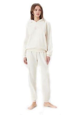 Emporio Armani Chenille Loungewear Zip Tracksuit Sweatshirt, Yaourt, XS Femme