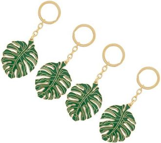 Soimiss Porte-Cl&eacute;s en Alliage M&eacute;tallique Lot de 4 Feuilles Tropicales Pendentifs pour Paquet &agrave; Dos et Valise Accessoires d&Eacute;t&eacute;