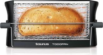 Taurus Taurus Todopan - Grille-pain vertical 700W, Jusquà 4 tranches, Tige de support, Grille de sécurité, Noir