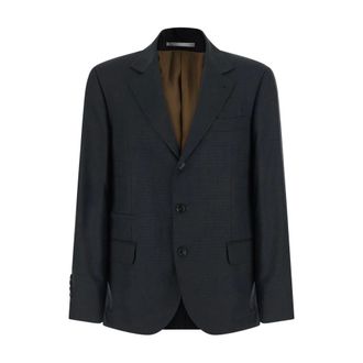 Brunello Cucinelli Blazer en laine vierge pied-de-poule - Homme - Vestes - Gris - Taille: L