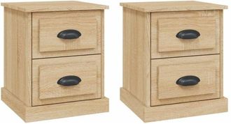 vidaXL Lot de 2 Tables de chevet,Tables dappoint ch&ecirc;ne sonoma 39x39x47,5cm bois ing&eacute;nierie Vidaxl