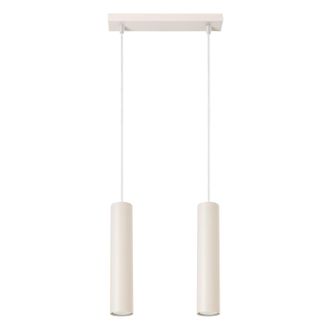 Sollux Lighting Hängelampe Pendelleuchte Hängeleuchte Deckenlampe Lampe Decke Stahl 2 Flammig 30 x 6 x 105 cm Beige Lagos
