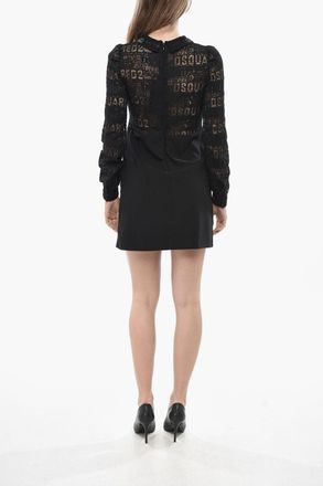 Dsquared2 Spitzen-Mini-Hemdkleid mit aufgesetzten Taschen Dsquared2
