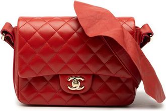 Chanel Hobo Bags - CC Quilted Calfskin Ruffle Strap Flap - Gr. unisize - in Rot - f&uuml;r Damen