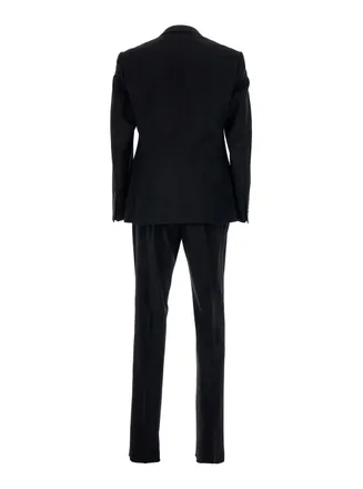 Emporio Armani Mens Single-Breasted Suit Black Wool Virgin Suits