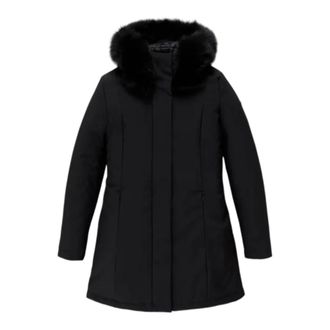 RefrigiWear Pelzjacke mit Logo&auml;rmel - - Jackets - Damen - Schwarzk - 2XL