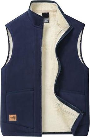 Generic Gilet Polaire Homme 5XL Grandes Tailles - En Laine de Mouton &Eacute;pais avec Fermeture &Eacute;clair, Confort Extr&ecirc;me pour lHiver, Veste Thermique dExt&eacute;rieur et T
