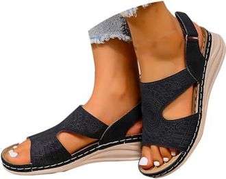 Generic Sandales Femme &eacute;t&eacute; Orthop&eacute;dique Confortable Bout Ouvert Chaussures Antid&eacute;rapant Respirantes D&eacute;Contract&eacute;Es Sandales de Plage Boho Leger Platform Sandal