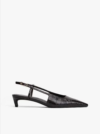 Tommy Hilfiger Slingbacks à motif crocodile avec cuir