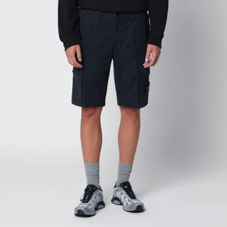 Stone Island Marineblaue Cargo-Bermudashorts aus Stretch-Baumwolle