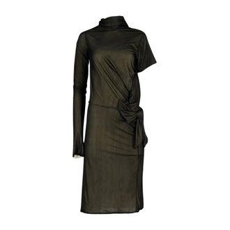 Maison Margiela Femme, Robes, Noir, Taille: 36 FR Robe Midi Asym&eacute;trique &agrave; Une Manche