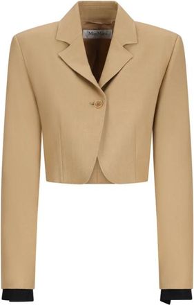 Max Mara Femme, Vestes, Beige, Taille: 34 FR Buono Cropped Blazer