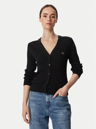 Calvin Klein Jeans Strickjacke LV047H305G Schwarz Regular Fit