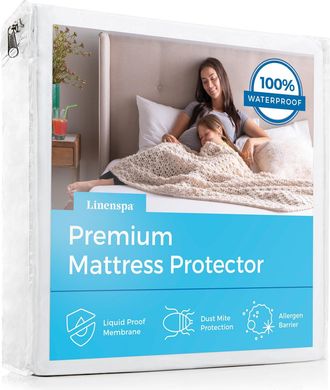 Linenspa Waterproof Smooth Top Premium Twin XL Mattress Protector, Breathable & Hypoallergenic Twin XL Mattress Covers - Dorm Room Essentials - Packaging May V