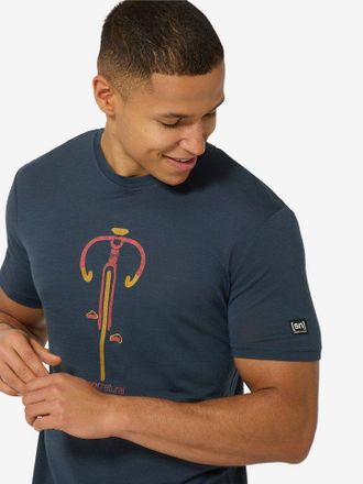 super.natural Print-Shirt f&uuml;r Herren, Merino VINTAGE BIKE TEE Bike Motivation Motiv, atmungsaktiv