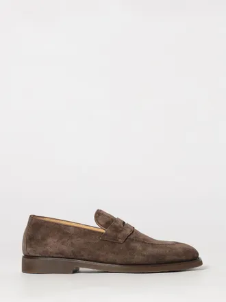 Brunello Cucinelli Mocassins en daim avec barrette et semelle en caoutchouc