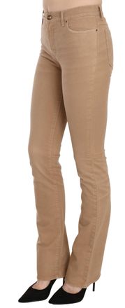 Just Cavalli Womens Cotton Stretch Mid-Waist Skinny Trousers Brown