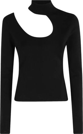 Federica Tosi Femme, Tops, Noir, Taille: 36 FR T-shirt Cut Out Jersey