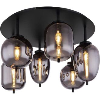 Globo Lighting deckenleuchte - Blacky - schwarz - glas rauchglas - ø