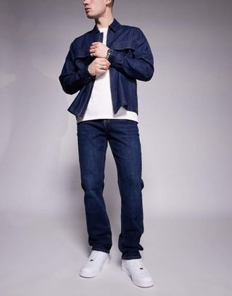 River Island Jean droit - Bleu délavé foncé-Bleu marine