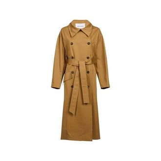 Margaux Lonnberg Trench long boutonn&eacute; uni en coton