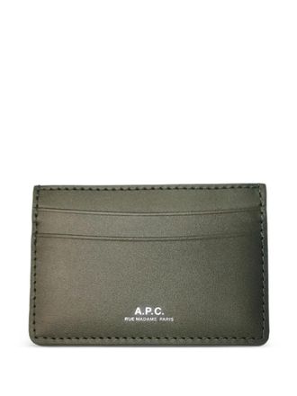 A.P.C. André logo-detail cardholder - Grün