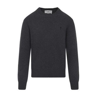 Ami Luxuri&ouml;ser Cashmere Pullover Grau - - Knitwear - Herren - Grau - 2XS