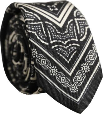 Dolce & Gabbana Patterned Silk Necktie - Black