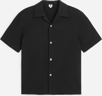 Arket Jerseyhemd Mit Waffelmuster -Schwarz