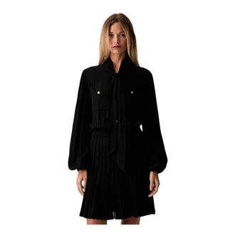 Twinset Femme, Robes, Noir, Taille: 38 FR Robe courte avec jupe en maille