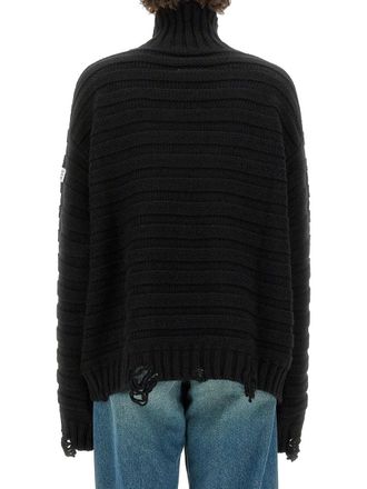 Maison Margiela Virgin Wool Turtleneck Sweater - Black