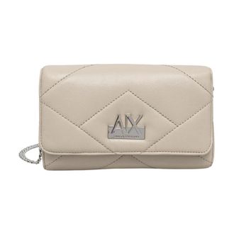 A|X Armani Exchange Portefeuille &agrave; rabat - Femme - Sacs - Beige - Taille: ONE Size
