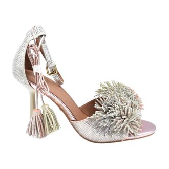 Kurt Geiger Femme, Chaussures, Gris, Taille: 38 EU Pom Pom Ankle Tie Sandal