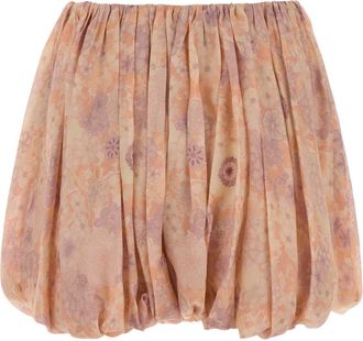 Chlo&eacute; Printed Silk Charmeuse Shorts - Pink