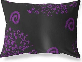 Bonamaison Le Jardin du Lin Kissenbezug Zierkissenbezug Lila-Schwarz Kissenbezug, Für Bett, Auto, Sofa, Haus, Wohnzimmer, Schlafzimmer, Dekoration, 45x60 Cm - En