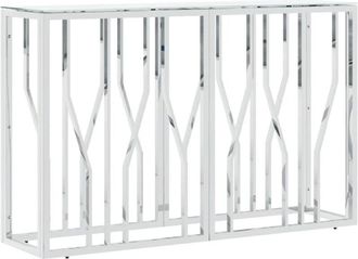 vidaXL Konsolentisch Silbern 110x30x70 cm Edelstahl und Glas Vidaxl