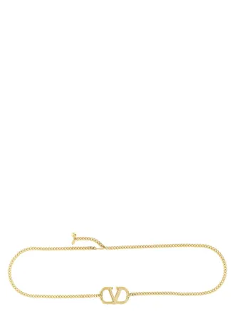 Valentino Garavani Womens Gold Brass Belt