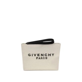 Givenchy Canvas Pochette mit Lederriemen - - Bags - Damen - Beige - ONE SIZE