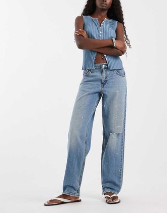 Levi's jean ample fusel&eacute; &agrave; taille ajustable en bleu moyen