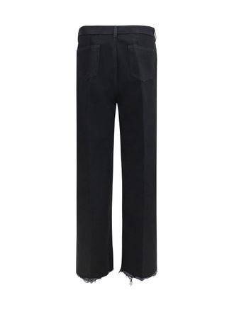 Rick Owens Frayed-Hem Wide-Leg Jeans - Black