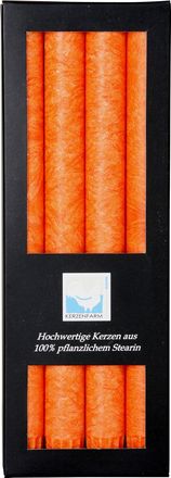Kerzenfarm Hahn Stearin-Stabkerze-Set Orange 4 Stück