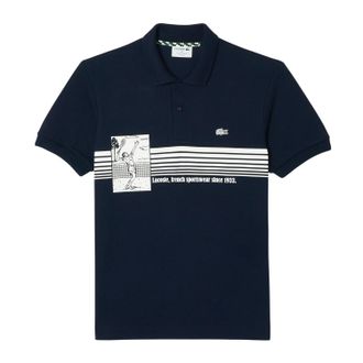 Lacoste French Made Poloshirt f&uuml;r Herren, Bio-Baumwolle, Klassisch (Blau)