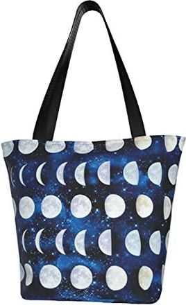 AOOEDM Moon Phase Pattern Tote Bag Femmes Capacit&eacute; &Eacute;paule &Eacute;picerie Sacs