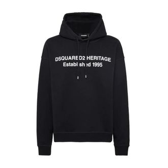 Dsquared2 Bequemer Hoodie f&uuml;r lockere Passform - - Sweatshirts & Hoodies - Herren - Schwarzk - L