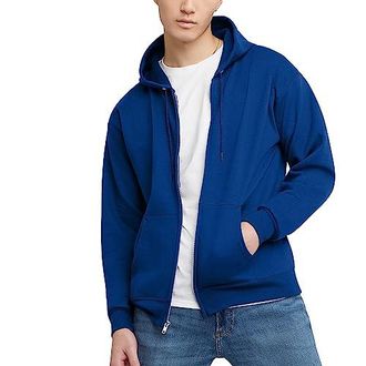 Hanes EcoSmart Sweat à Capuche zippé en Polaire pour Homme, Bleu foncé, S