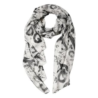 Dolce & Gabbana Graffiti Logo Seidenschal - - Accessories - Damen - Wei&szlig; - ONE SIZE