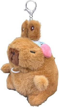 Generic Plush Bag Charm | Interactive Capybara Keyring With Movable Ears,Stuffed Animals Bag Keychain - for Men Women Boys Girls Youth Teens Husband Son Daugh